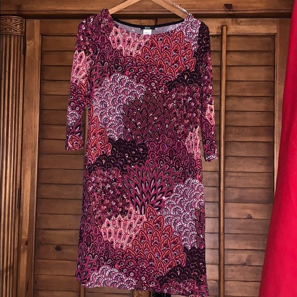 MSK | Dresses | Msk Bold Pink Embellished Dress Size Medium | Poshmark